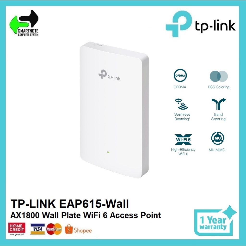 TP LINK OMADA EAP615-Wall AX1800 Wall Plate WiFi 6 Access Point ...