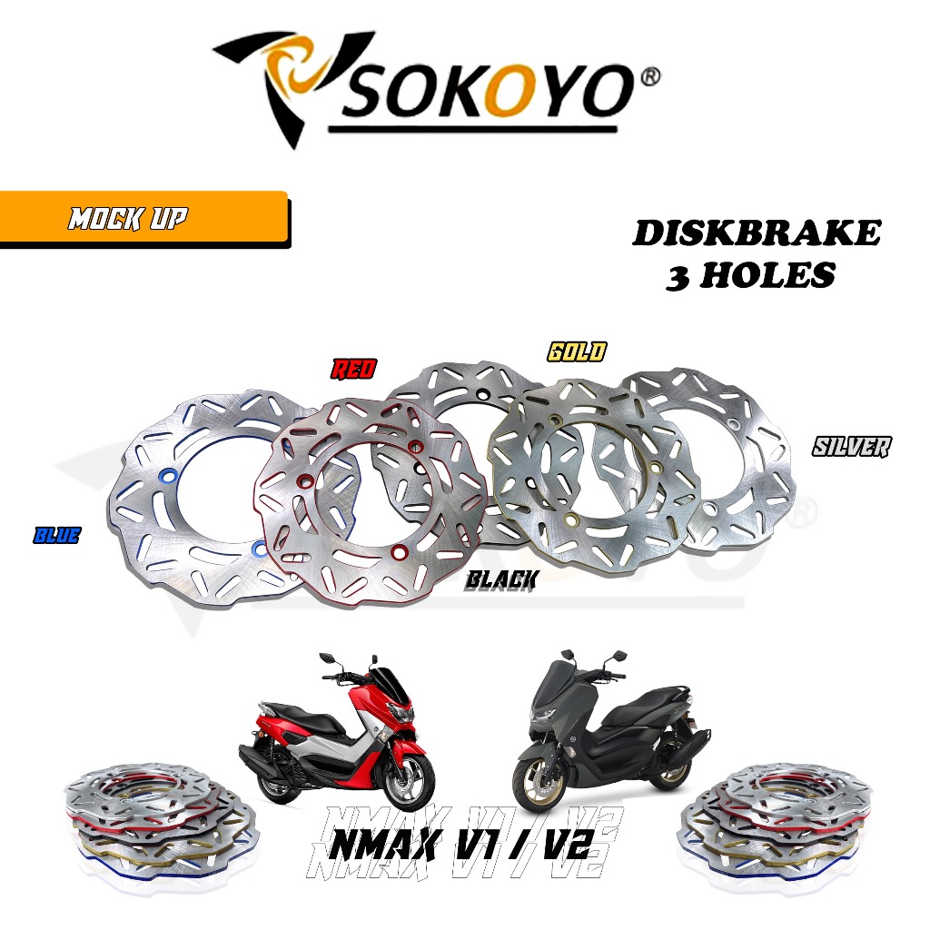 TOP1 PH Lighten Front and Back Disc Brake 230mm 3 Holes Yamaha Nmax v1 ...