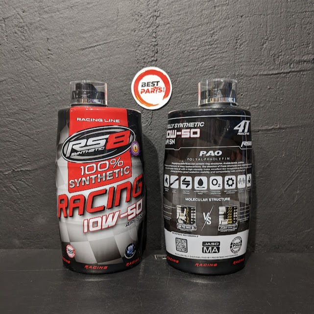 RS8 RACING 10W-50 MA2 Fully Synthetic Motorcycle Oil (100%) 1L [awtoz ...