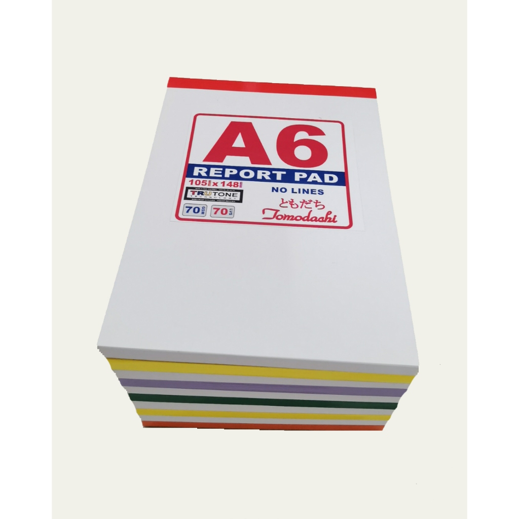 A6 Report Pad Tomodachi Pack of 10s Not Ruled Pad | Shopee Philippines