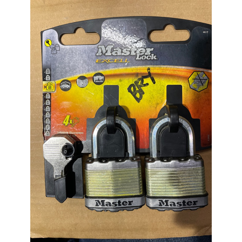 Master Lock Excell Padlock 45mm Pad Lock Key Alike 2 in 1 (2 lock 1 key ...