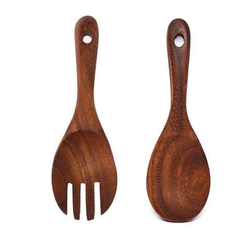 Wooden Pair Spoon&fork 12 inches | Shopee Philippines