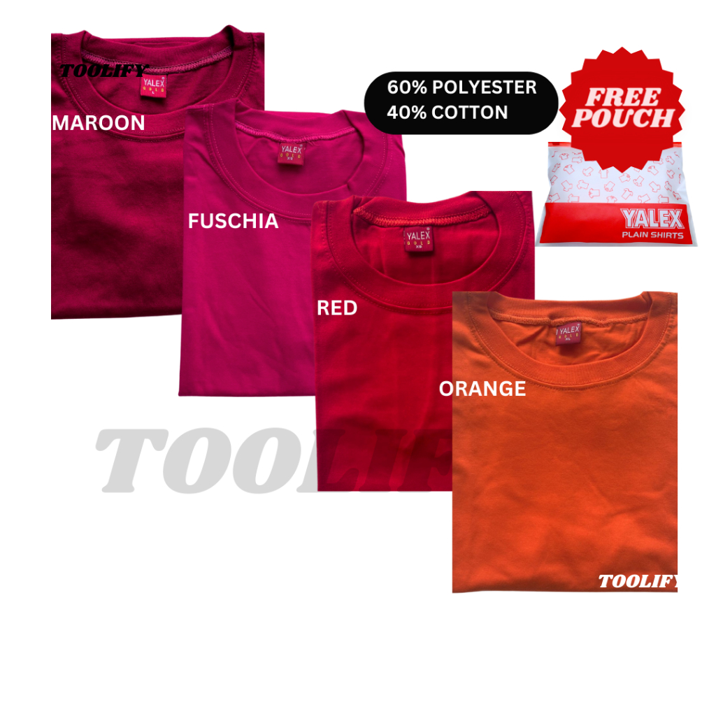 YALEX | KIDS ADULT SIZE | PLAIN T-SHIRT | MAROON, FUSCHIA, RED, ORANGE ...