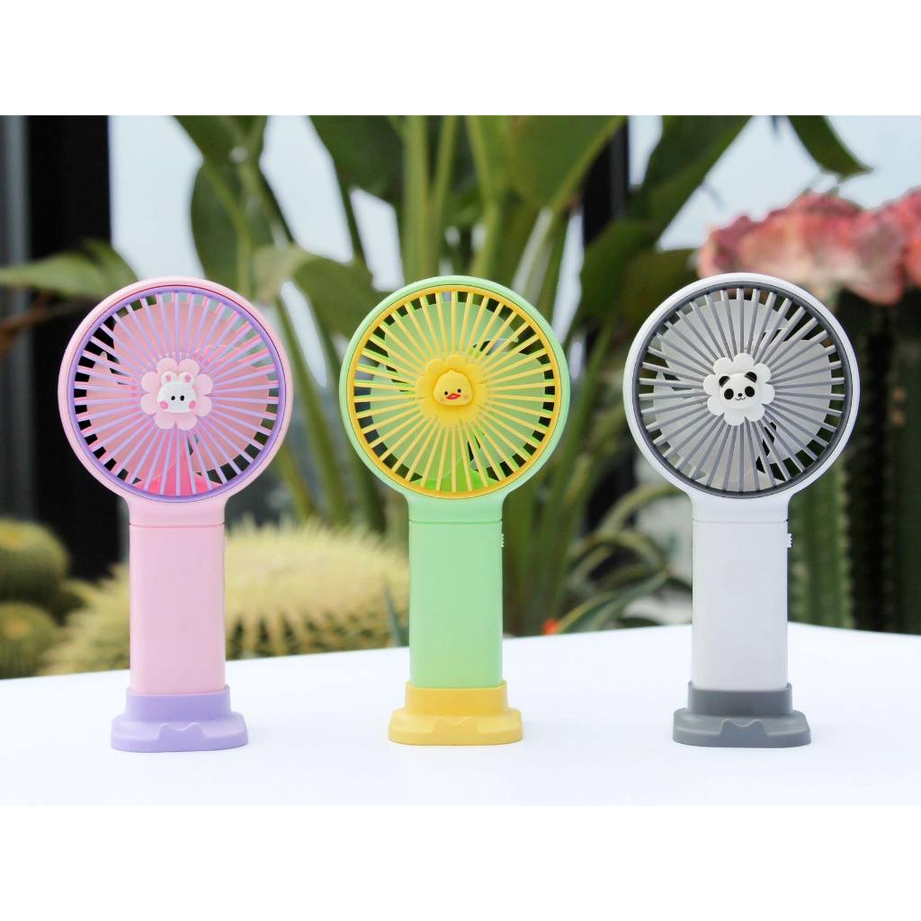 152A Cartoon Mini Portable Desk Fan with Base, Multipurpose Hiking ...