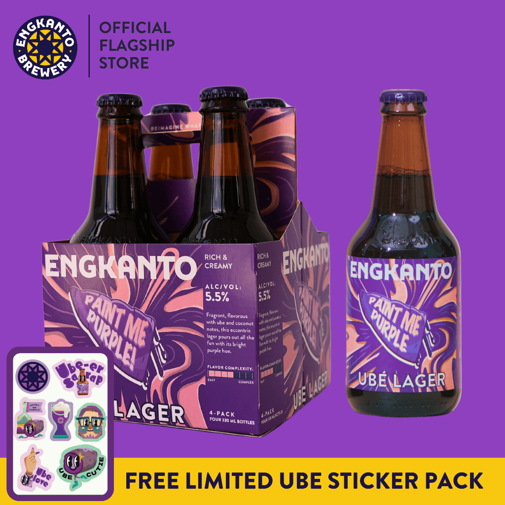 Engkanto Brewery Paint Me Purple Ube Lager 4-Pack Local Craft Beer 5.5% ...