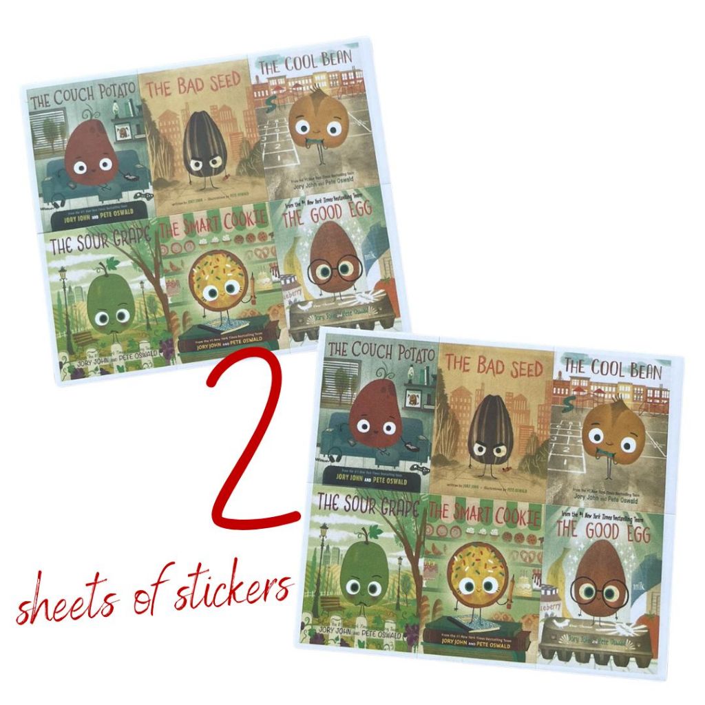 Jory John (2 Sheets of STICKERS) Bad Seed/Good Egg/Cool Bean/Couch ...