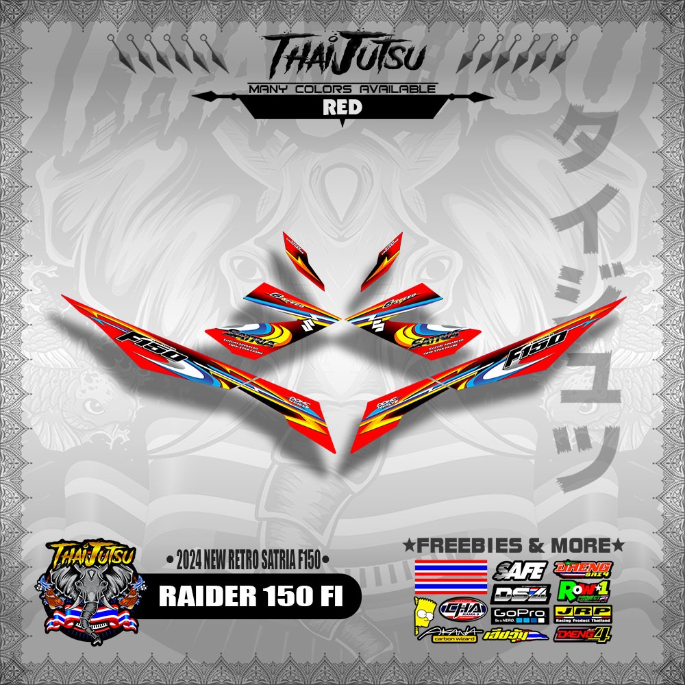 RAIDER 150 FI DECALS ( 2024 NEW RETRO SATRIA F150 )【ThaijutsuStickers ...