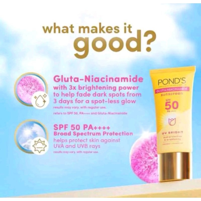 Pond's UV Sunscreen UV Hydrate with Hyaluron for Instant Hydration 50mL ...