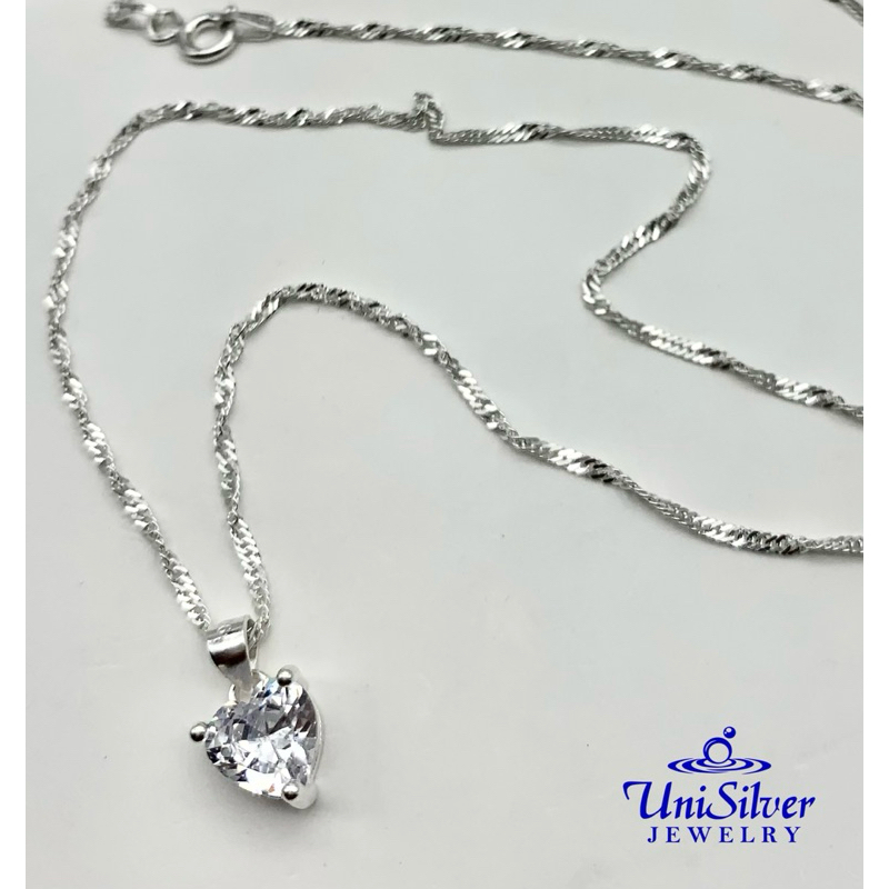 Unisilver 925 Sterling Lady's Necklace w/ Heart Pendant (NPS47-2018 ...
