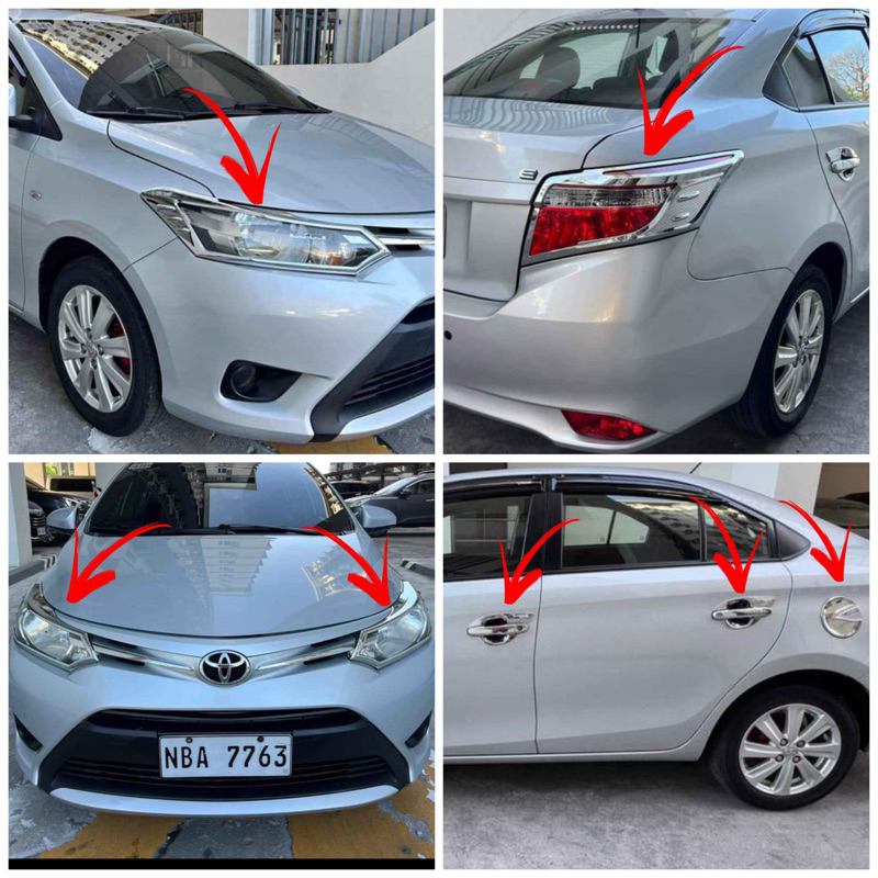 Toyota Vios J E G 2013 - 2018 Garnish Complete Set Chrome | Shopee ...