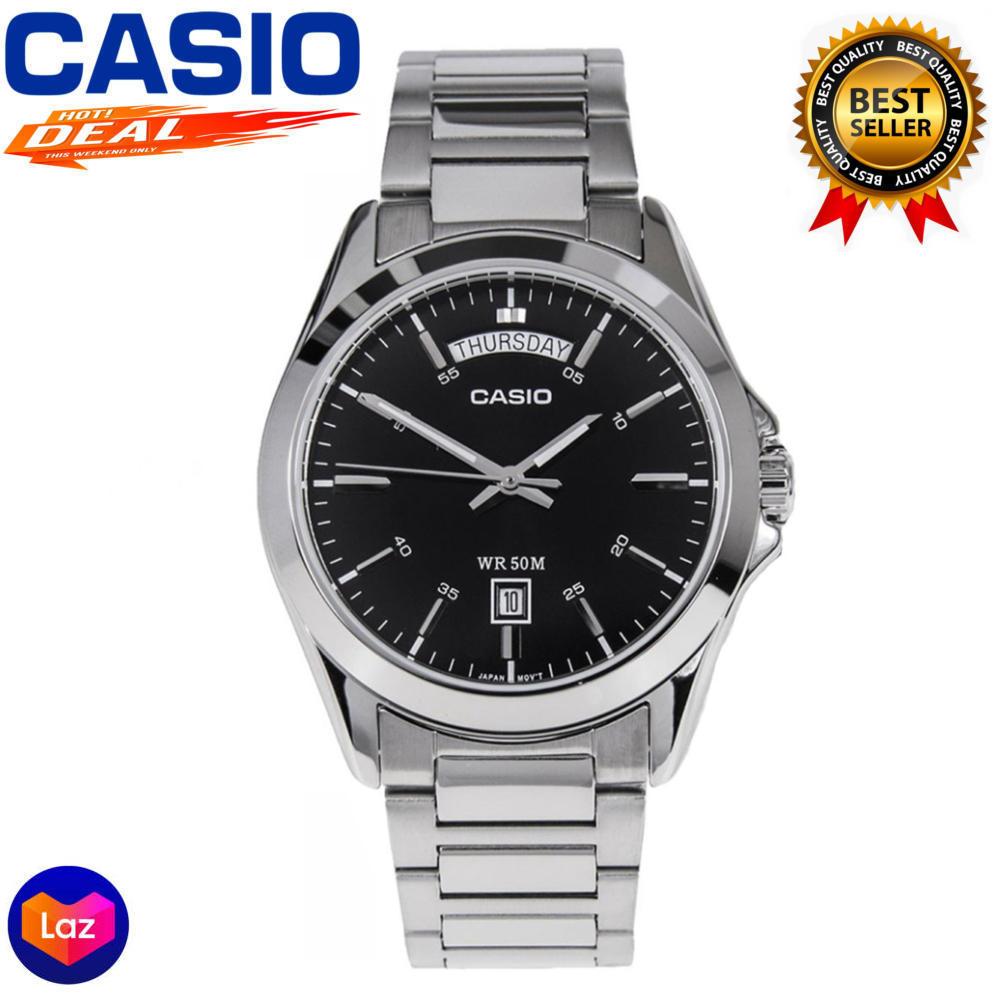 Casio 1370 Expensive Entice Day & Date Water Resist Black Dial ...