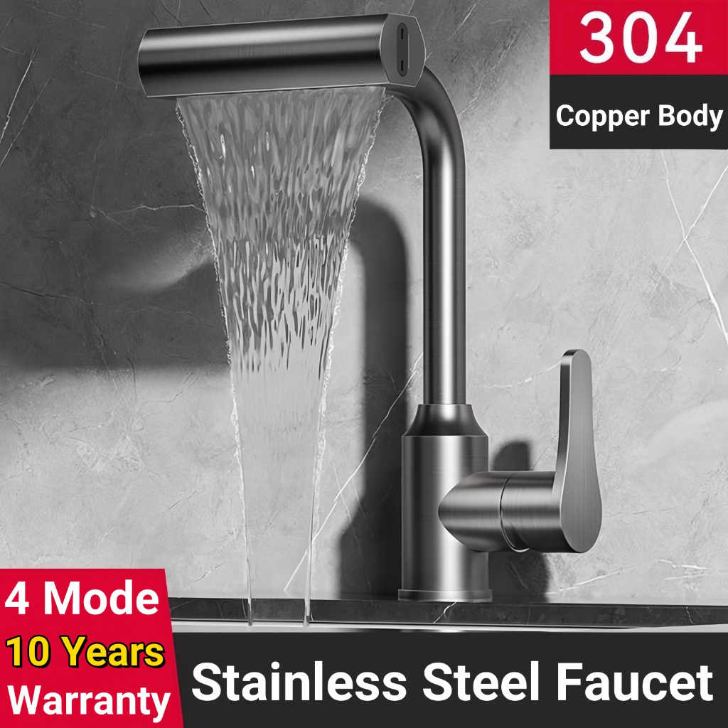 New Kitchen faucet stainless Multimodes Waterfall Faucet Hot and Cold ...
