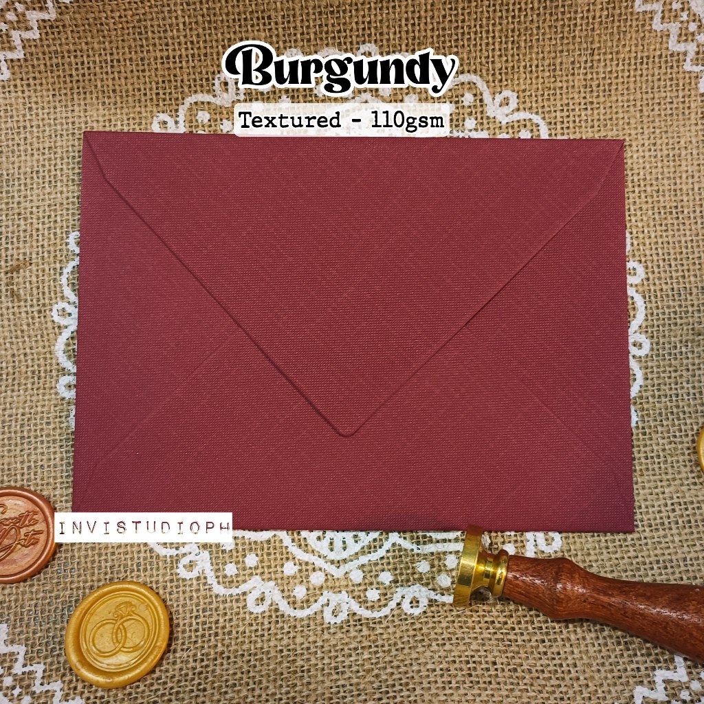 Invitation Envelope ON-HAND | Maroon Burgundy Wine Rosso Dark Red ...
