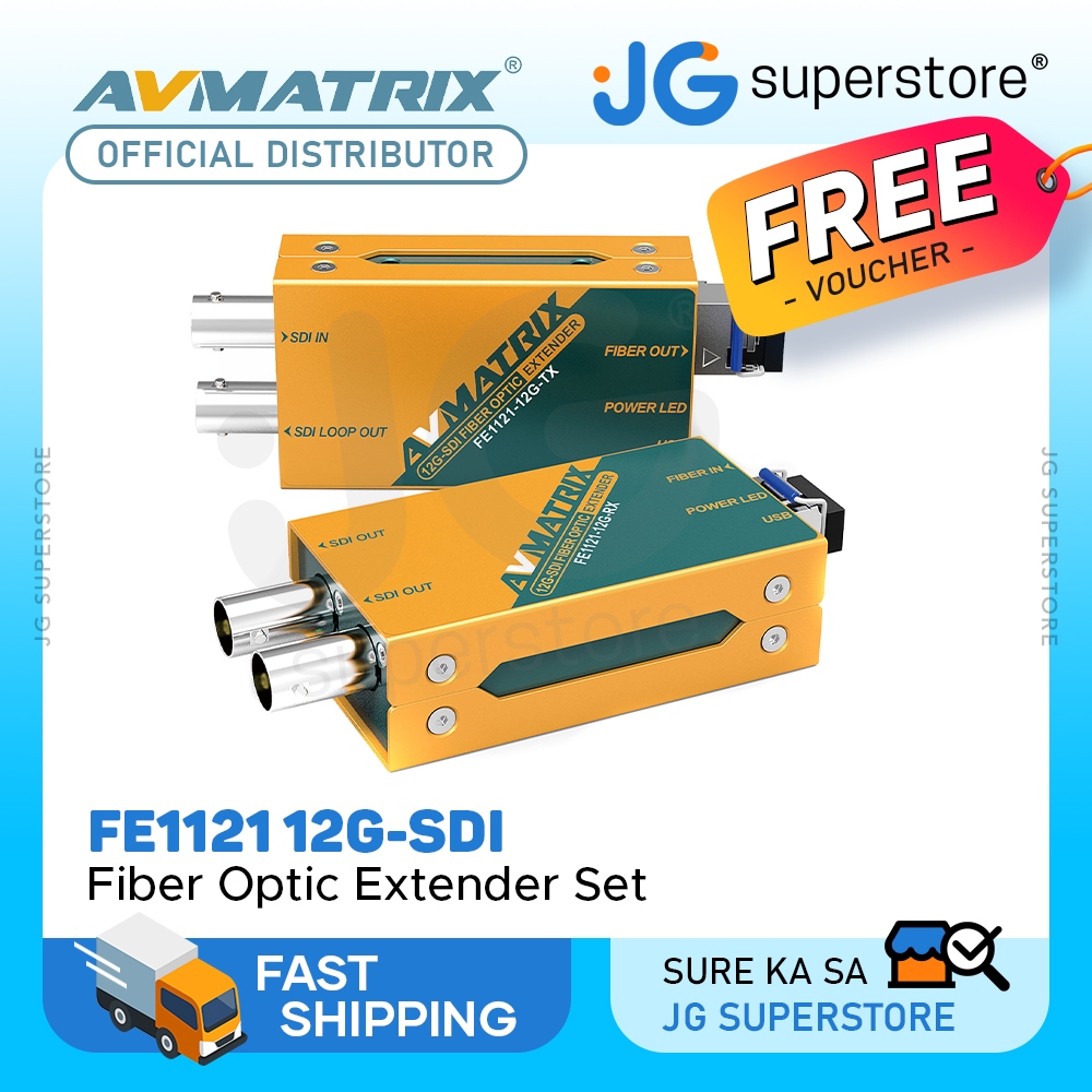AVMatrix 12G-SDI Over Fiber Optics Range Extender Kit with 10 KM ...