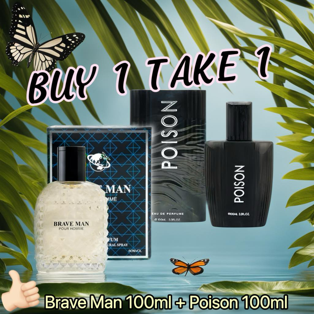 『BUY 1 TAKE 1』Men's Poison 100ml&Brave Man 100ml Spray Pour Homme ...