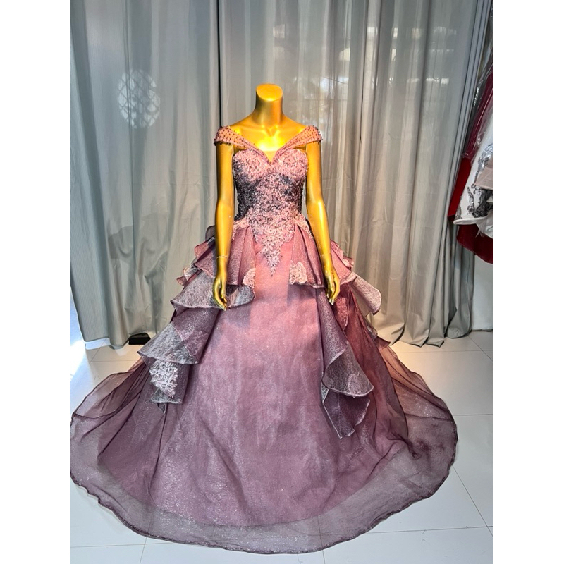 Elegant Red Violet Ballgown for Debut, Event and Prom | Shopee Philippines