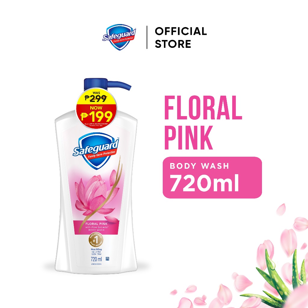 Safeguard Antibacterial Soap Body Wash Floral Pink with Aloe 720ml ...