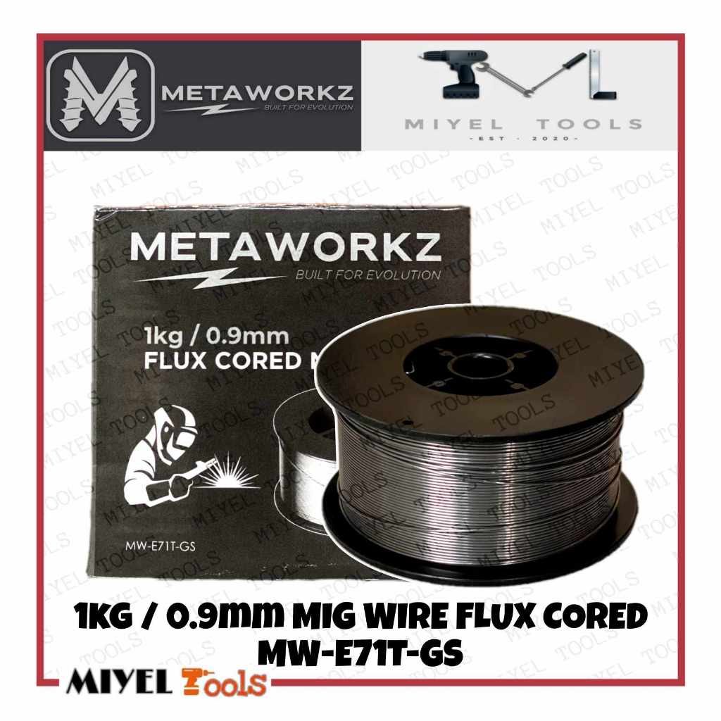 METAWORKZ 1KG/0.9mm Metal Flux Cored Mig Wire MW-E71T-GS for Migweld ...