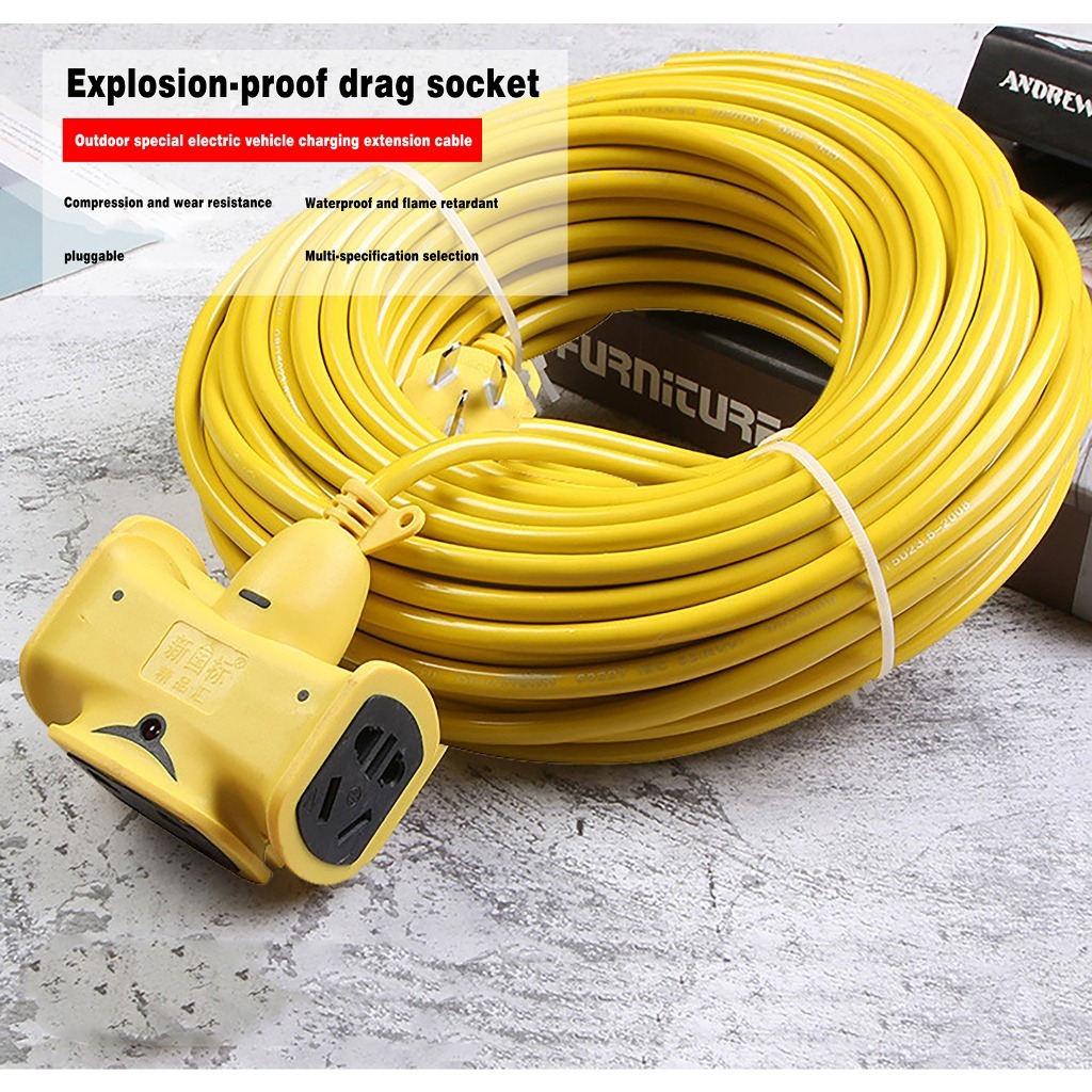Travel outdoor power cord extension cable with socket row plug 0.5M ...
