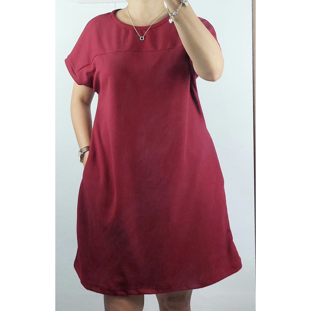Casual Mini Dress For Woman with Two Side Pocket / Plain Casual Dress ...