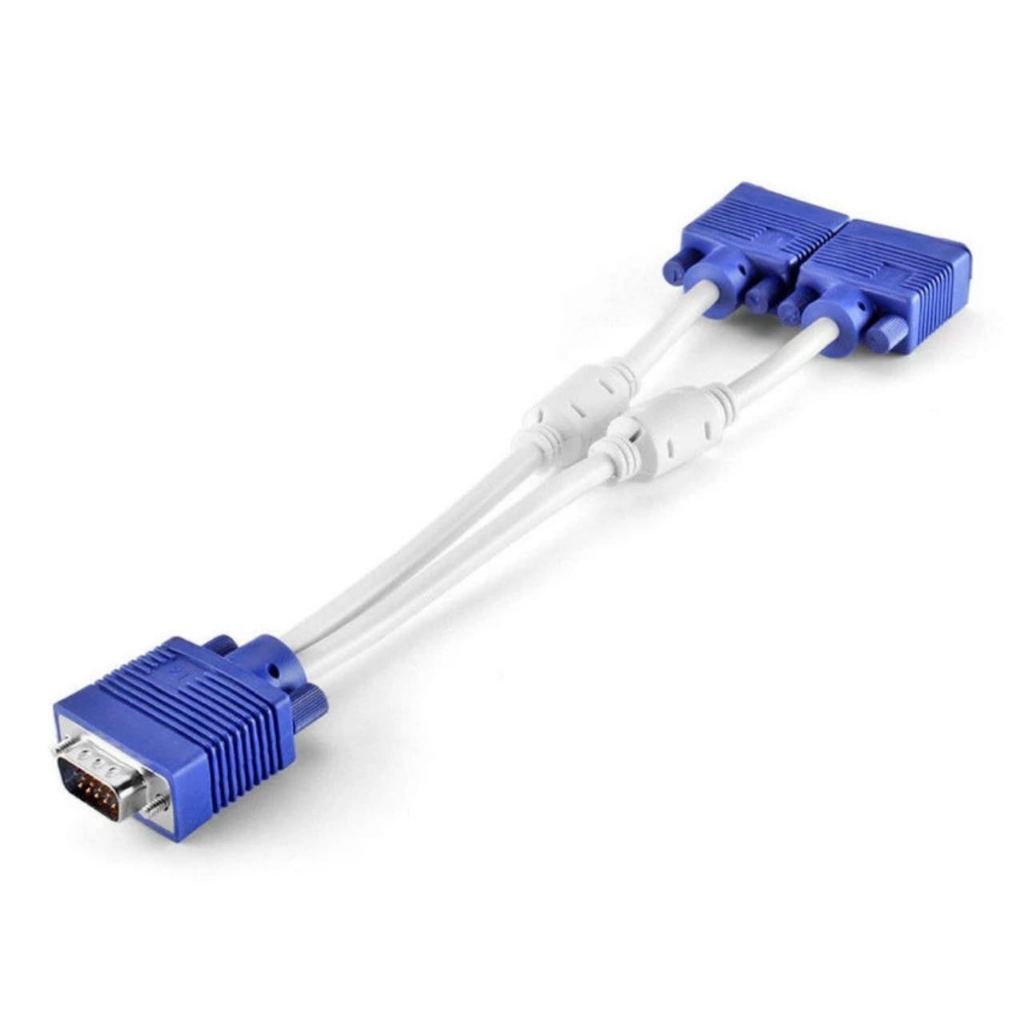 15 Pin SVGA VGA Male To 2 Dual Female Y Splitter Cable Adapter | Shopee ...
