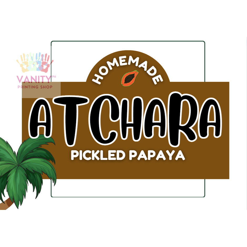 Sticker label for pickled papaya, glossy vinyl waterproof (you can ...