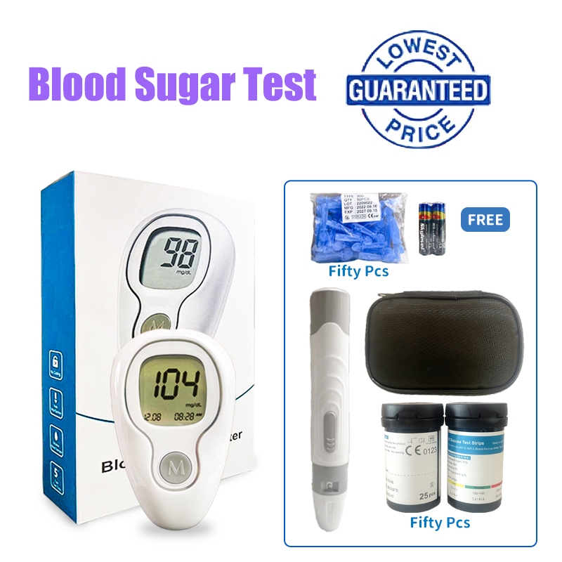 Glucometer Blood Sugar Test Kit FREE 50pcs Strips & 50pcs Lancets Meter ...