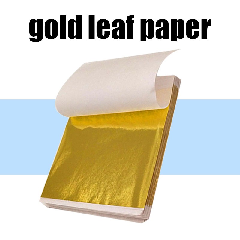 100Pcs K Pure Shiny Gold Foil Gilding Design Paper Crafts Gilding ...