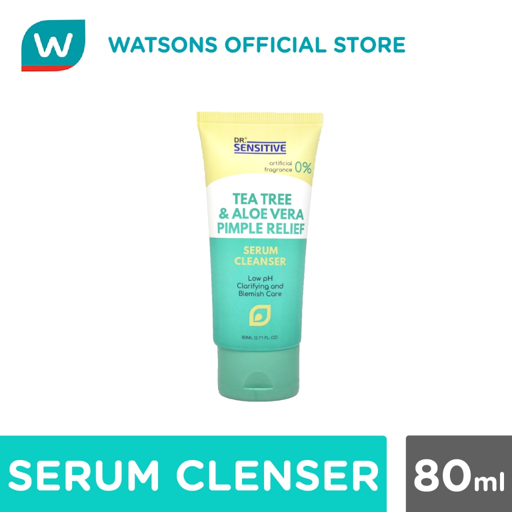 DR SENSITIVE Tea Tree and Aloe Vera Pimple Relief Serum Cleanser 80ml ...