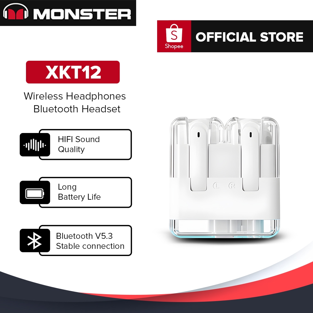 Monster XKT12 True Wireless Earbuds ENC Noise Canceling Bluetooth 5.3 ...