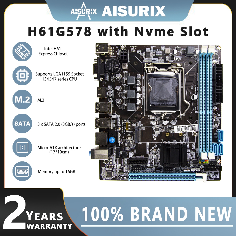 AISURIX H61 H81 Motherboard Mobo LGA 1150 LGA1155 CPU Socket I3/I5/I7 ATX Intel DDR3 H81G573 ...