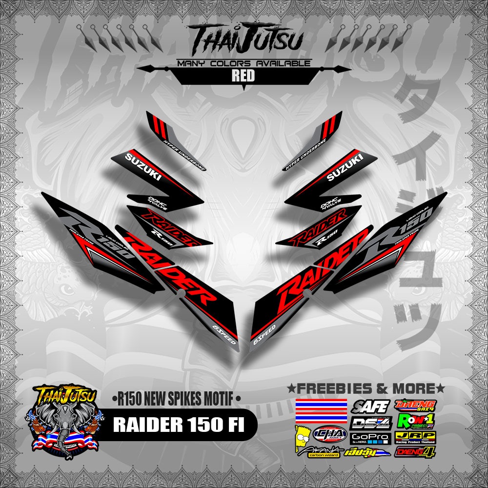 RAIDER 150 FI DECALS ( R150 NEW SPIKES MOTIF )【ThaijutsuStickers ...