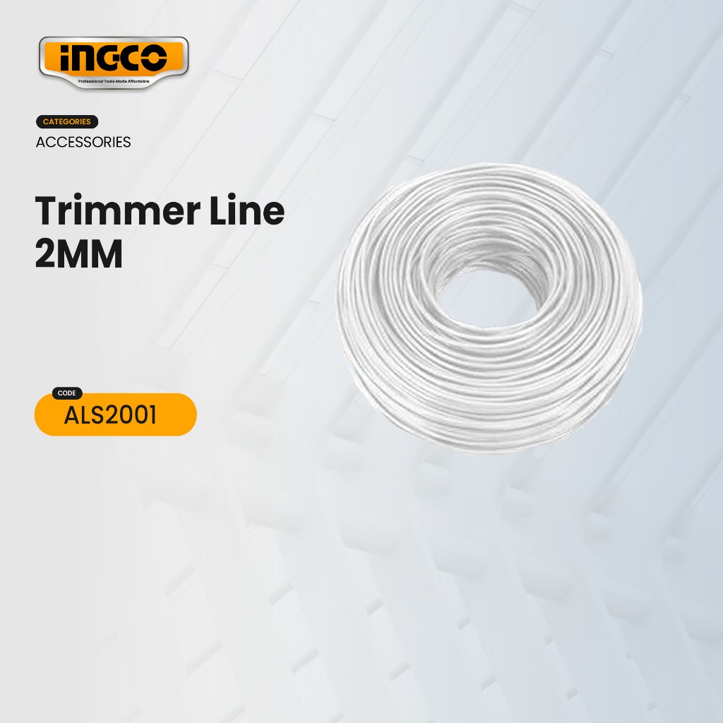 INGCO 2mm Round Trimmer Line for Grass Trimmer ALS2001 IHT | Shopee ...