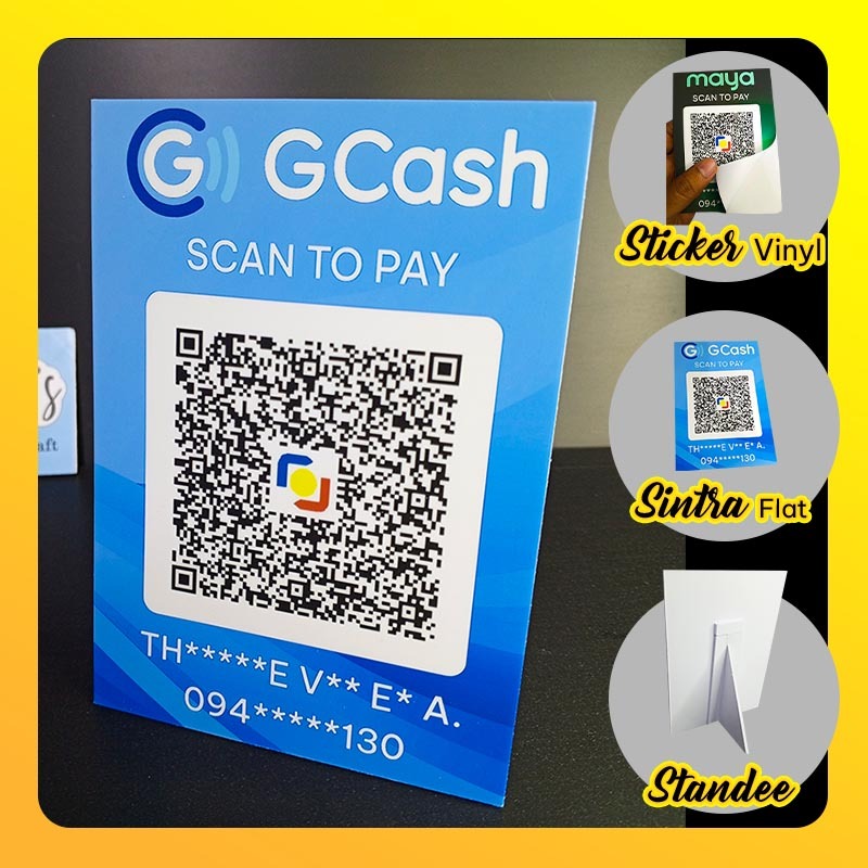QR Code payment on standee, sticker, sintra 4x6 inches | Shopee Philippines