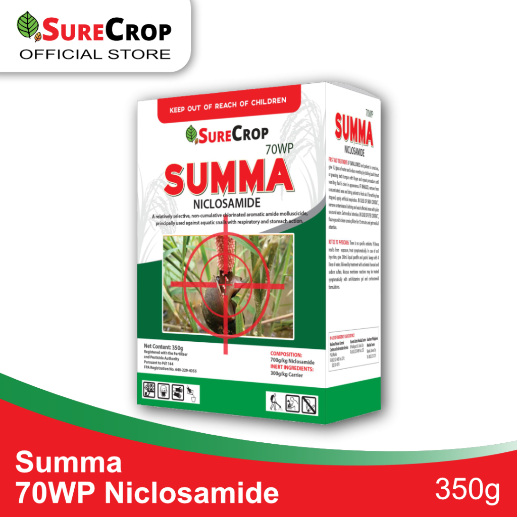 Summa 70WP Niclosamide, Molluscicide, Aquatic Snails Killer, Sure Crop ...