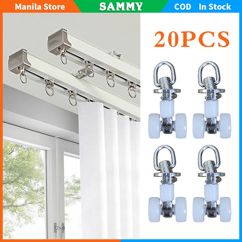 20Pcs Curtain Track Pulley Curtain Grommets Slide Rail Guide Zinc Alloy ...