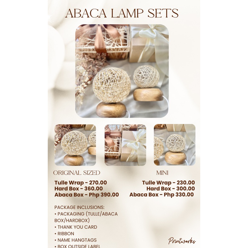 25 sets abaca lamps in tulle wrap | Shopee Philippines