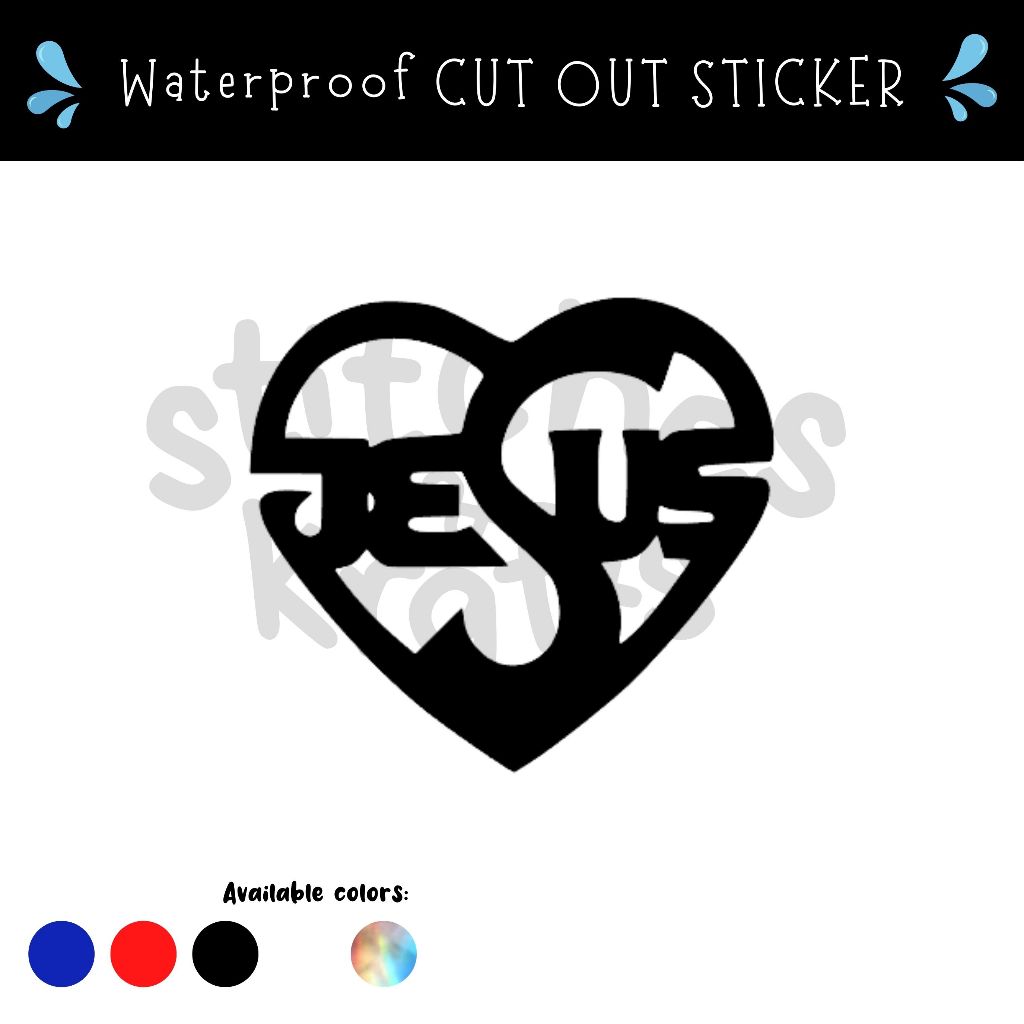 Jesus heart sticker waterproof cut out vinyl decal | Shopee Philippines