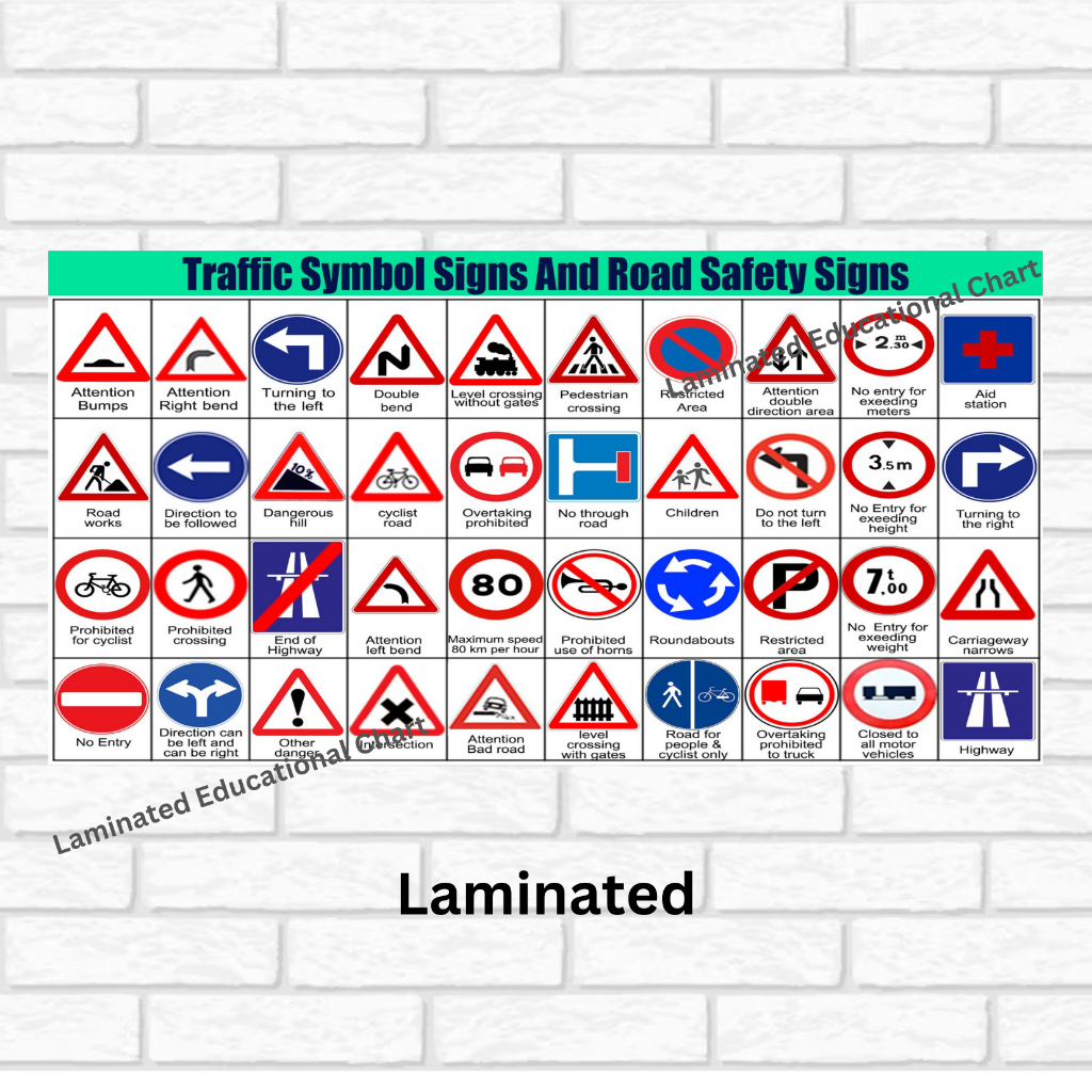 Laminated Road Signs, Traffic Signs, Traffic Safety, Road Safety Charts ...