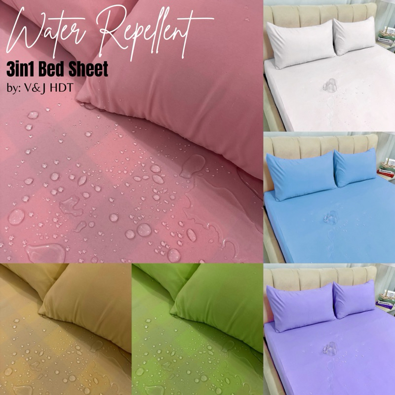 WATER REPELLENT BED SHEET 3in1 Water Resistant Water Resist Bedsheet ...