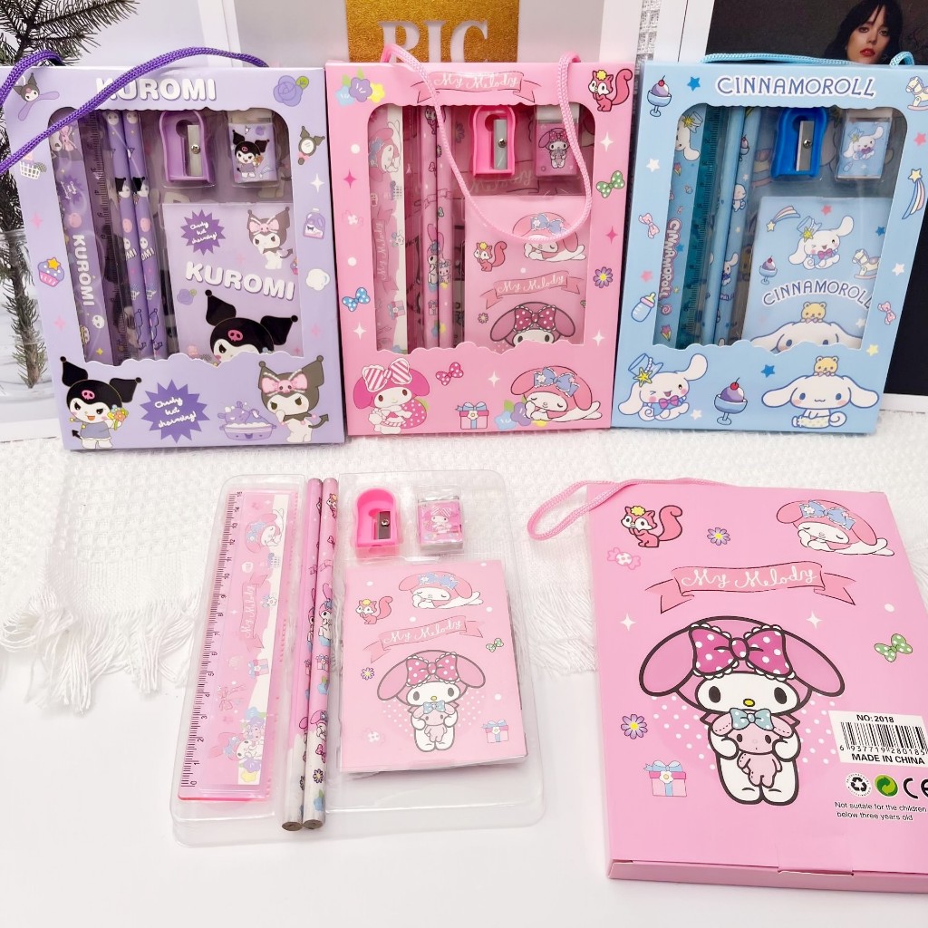 608 2018 (6 in 1) Sanrio Stationery Set Gift Box Set School Learning ...
