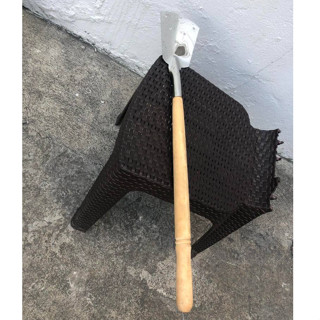 EXTRA LARGE LADDLE/SANDOK STAINLESS WITH HARD WOOD QUALITY HANDLE Pang ...