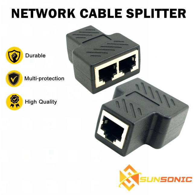 Lan Rj45 1 To 2 Way Ethernet Cable Port Network Double Cable Splitter ...