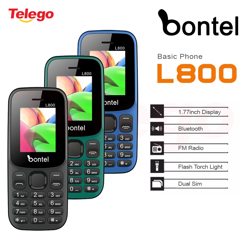 Bontel L800 Basic Mobile Phone 1000mAh Dual Sim with MP3, MP4 Wireless ...