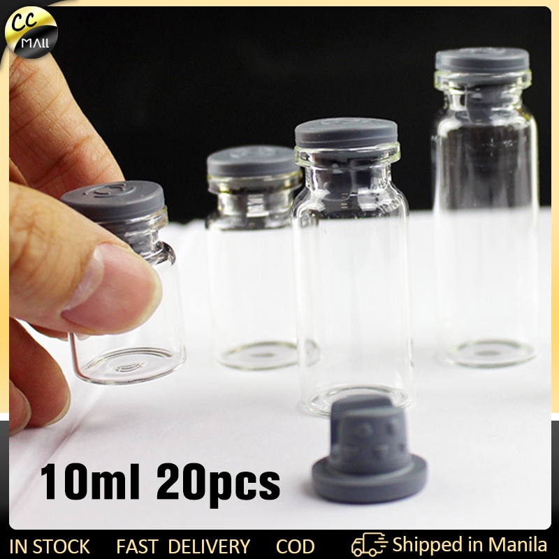 20pcs 10ml Glass Vial with Self Healing Injection Port, with Aluminum ...