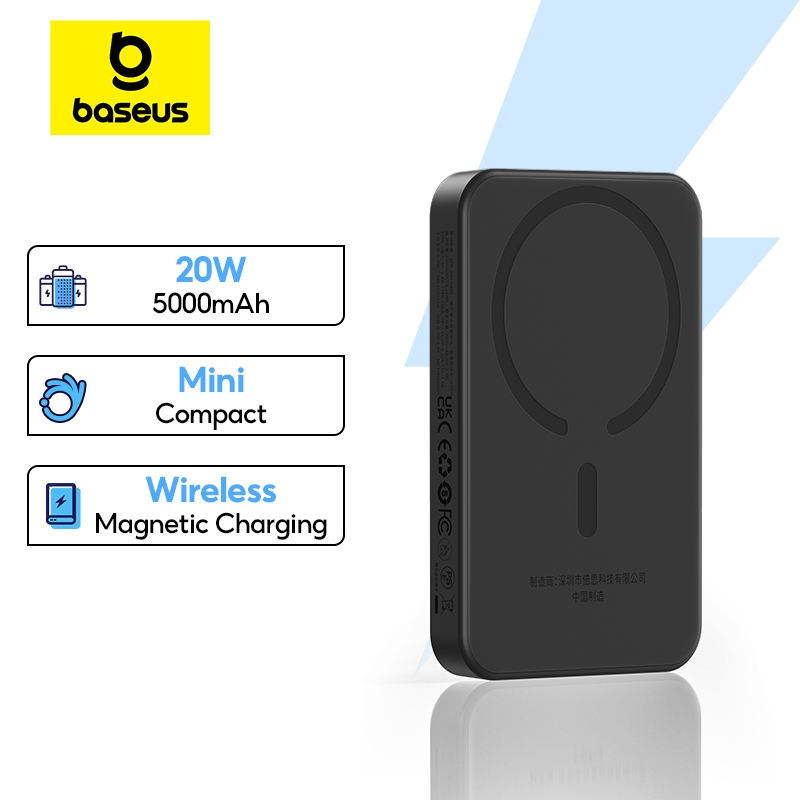 Baseus Mini Magnetic Wireless Power Bank 20W 5000mAh Fast Charge with ...