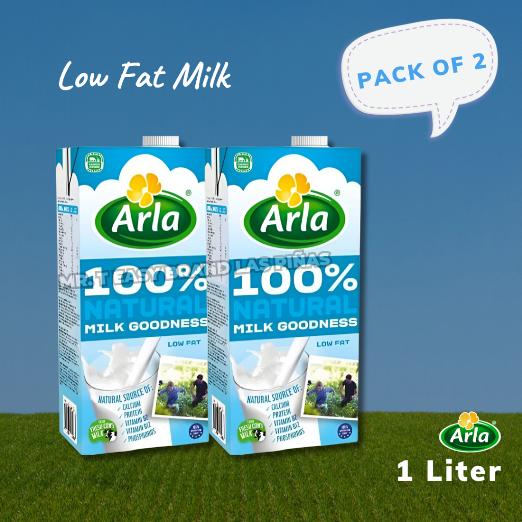 ARLA LOW FAT MILK 1 Liter Pack of 2 for coffee, shakes, breakfast ...