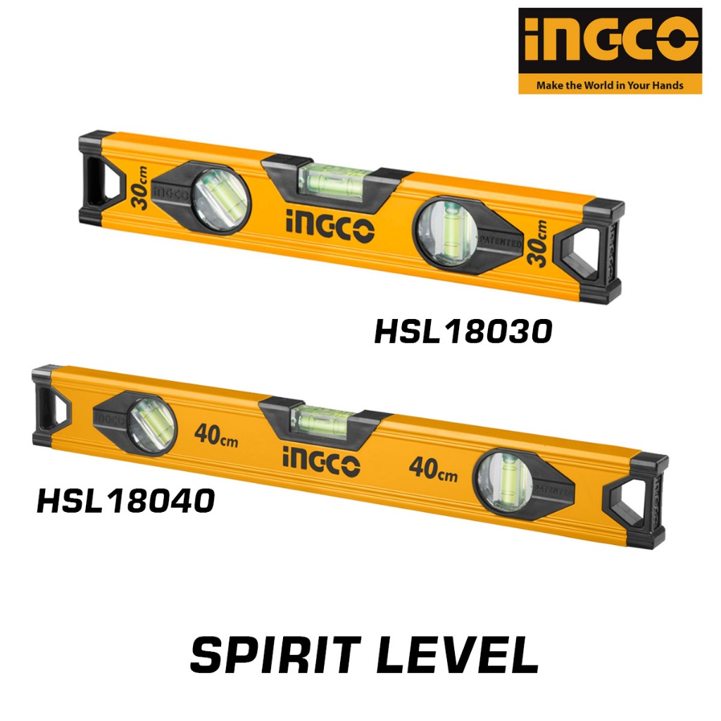 INGCO Spirit Level 30CM-40CM Aluminum Spirit Leveler Bubble Box ...