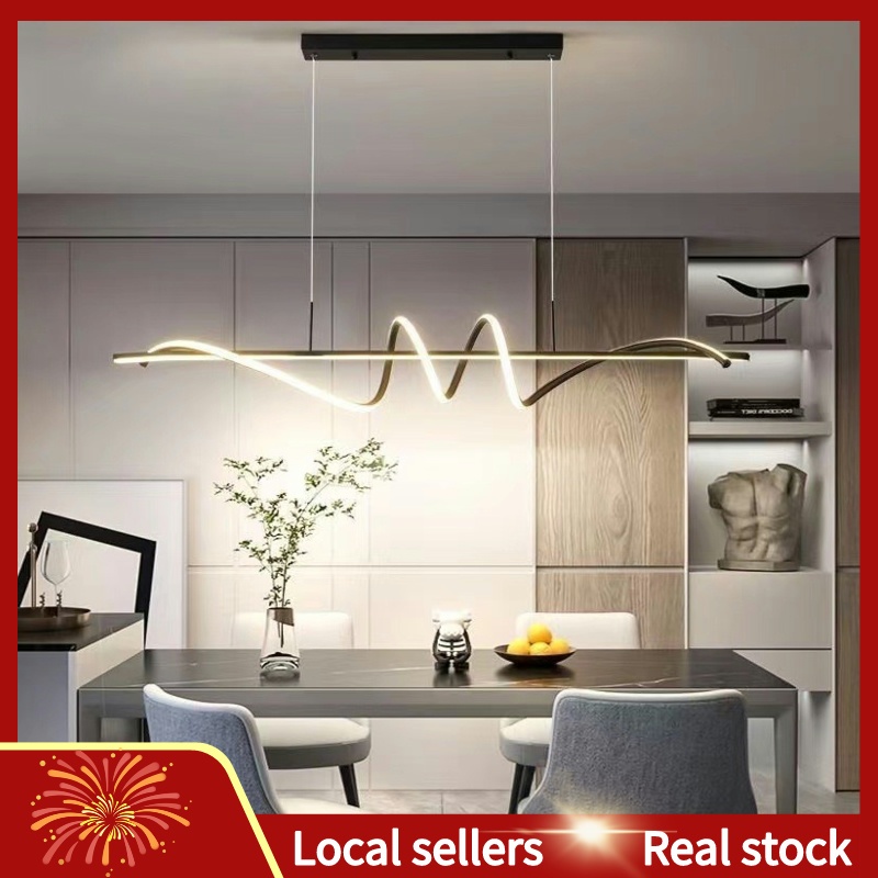 Creative Long Ceiling Light Modern Tri Color Hanging Lights LED Pendant ...