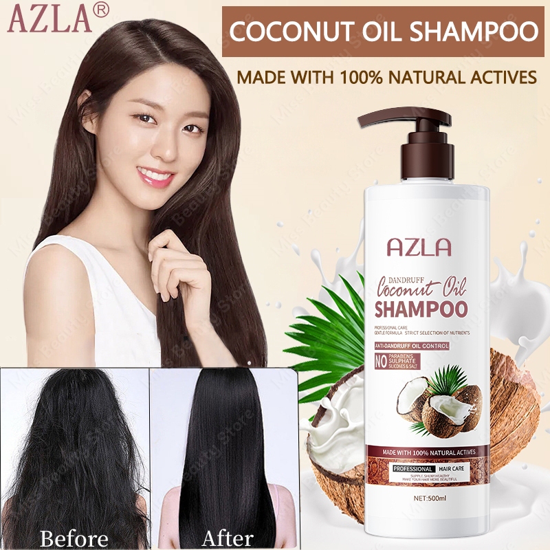 AZLA Coconut Oil Moisturizing Hair Care Dandruff Shampoo Refreshing Oil Control 500ml | Shopee ...
